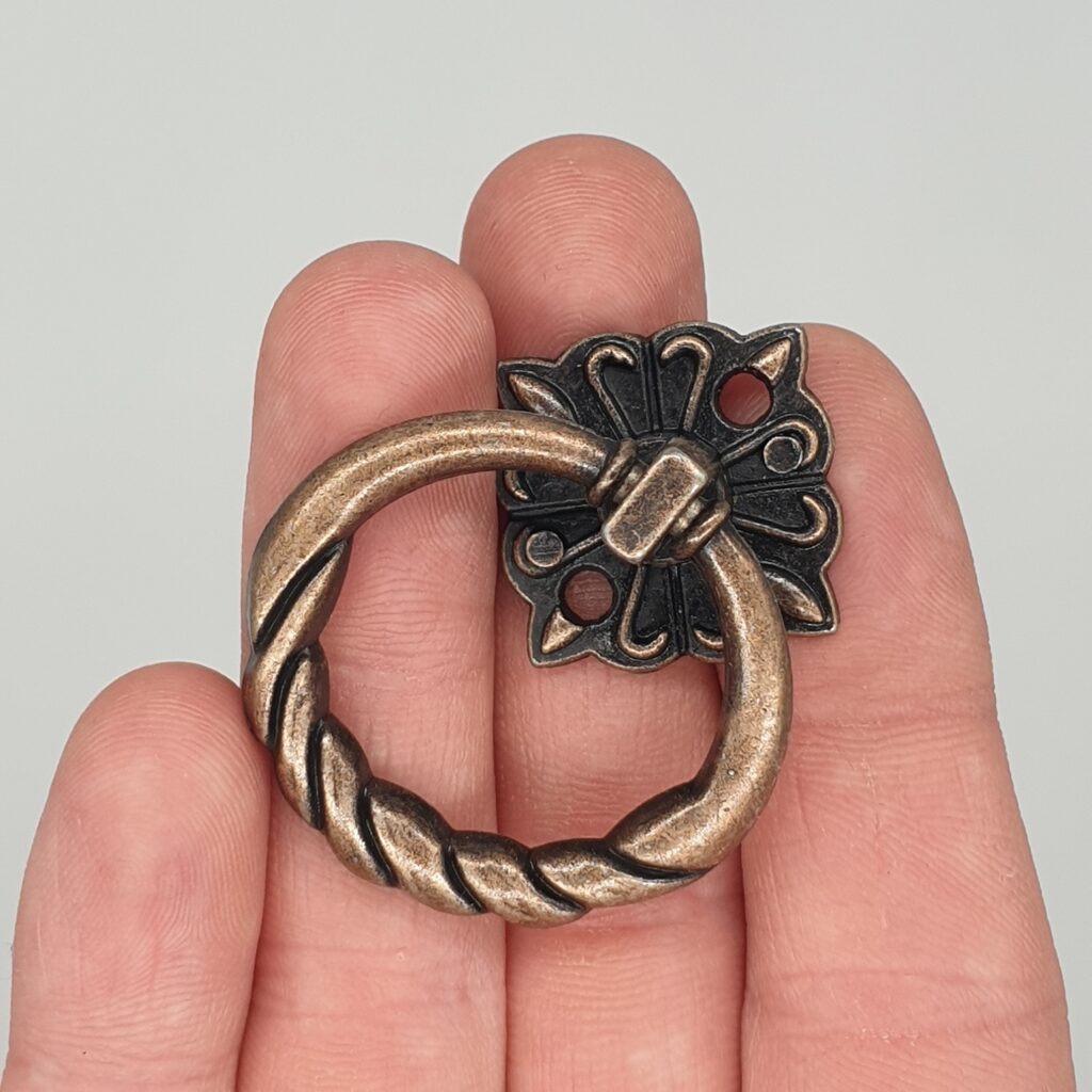 35mm Ring Drawer Handle Pull w Pattern 35x50mm | Deals 4 Less