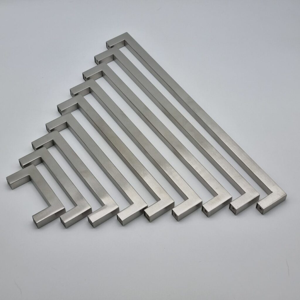 Brushed Stainless Square Bar Drawer Cabinet Cupboard Handles 12mm ...