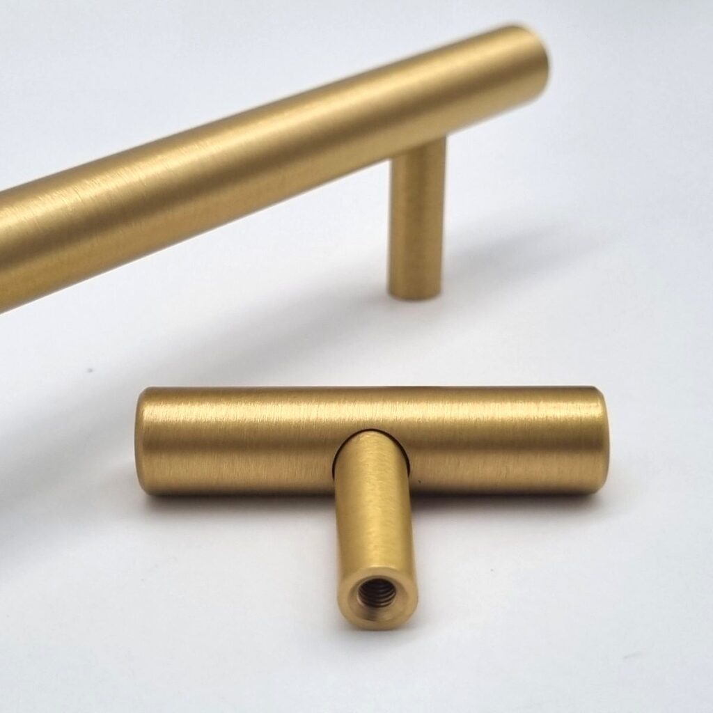 Solid Brass Brushed Brass T Bar Drawer Cabinet Cupboard Handles | Deals ...